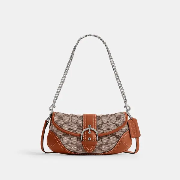 Coach Soho Bag 25 In Crystal Signature Jacquard - Silver/Burnished